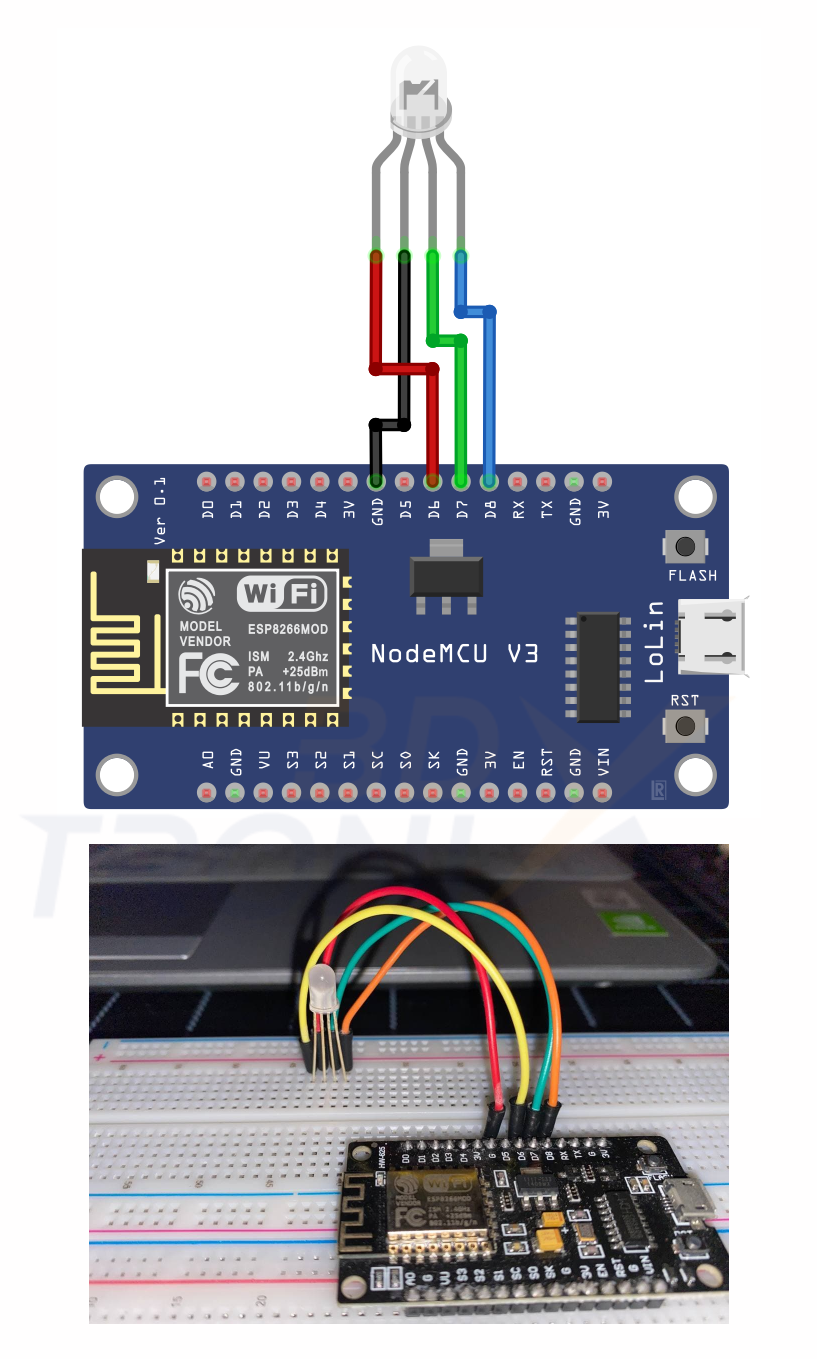 Kawal RGB LED menggunakan NodeMCU ESP8266 melalui Blynk | BDxTronix