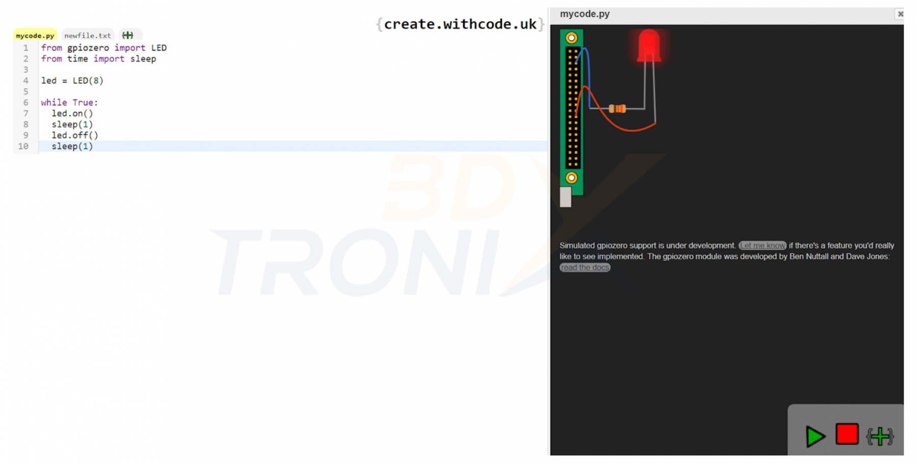 Library GPIO dengan Create with Code | BDxTronix