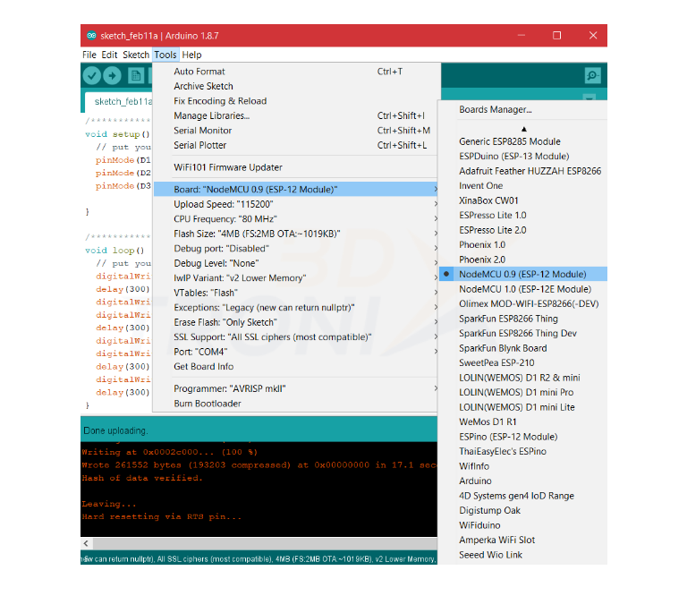LED blinking dengan NodeMCU ESP8266 | BDxTronix
