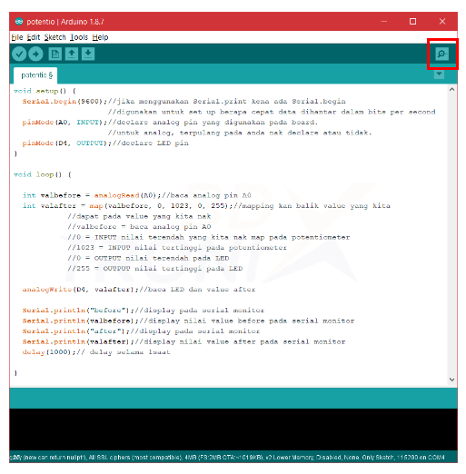 Kawal LED menggunakan Potentiometer dengan NodeMCU ESP8266 | BDxTronix
